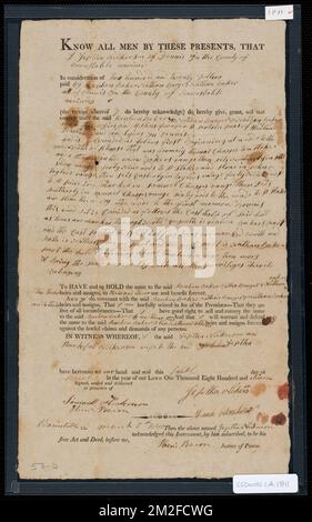 Deed of property in Dennis sold to Reuben Baker iuner (Junior) of ...