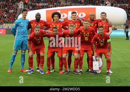 (Haut) 01 le gardien de but de Belgique Thibaut Courtois, Romelu Lukaku de Belgique, Dedryck ...