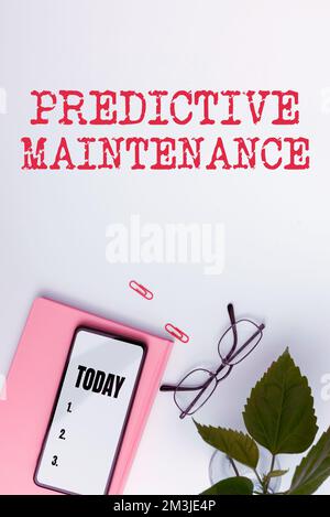 Panneau d'écriture manuel entretien prédictif. Concept Internet prédire ...