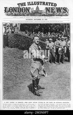 Le chancelier de Reich Adolf Hitler est photographié sur le cuirassé ...