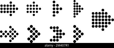 Définir des flèches en pointillés. Symbole de flèche icône Direction ...