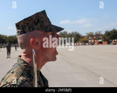 ÉTATS-UNIS Les Marines avec l'école d'instructeur de forage, le régiment d'entraînement de ...