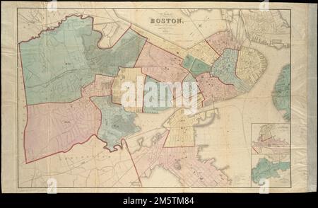 Plan de Boston, avec ajouts et corrections. Orienté vers le nord vers ...