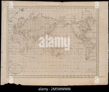 Carte du monde selon la projection Mercator, en faisant le point sur ...