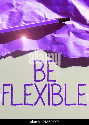 Affichage des panneaux soyez flexible, Word pour pouvoir être ...