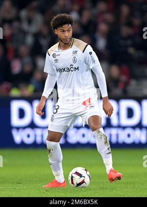 LILLE - Jens Cajuste du Stade Reims lors du match de la Ligue française ...