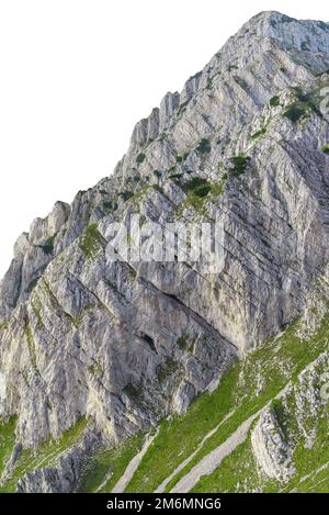 Falaises massives avec de petits morceaux d'herbe, paysage naturel de ...