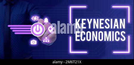 Affiche l’économie keynésienne. Mot pour les programmes monétaires et ...