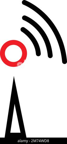 Icône de diffusion, pictogramme de diffusion en direct, illustration ...