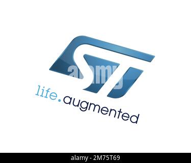 STMicroelectronics, logo, fond blanc Photo Stock - Alamy