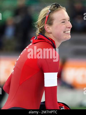 Ragne Wiklund (NOR) en compétition dans 500m femmes lors des ...
