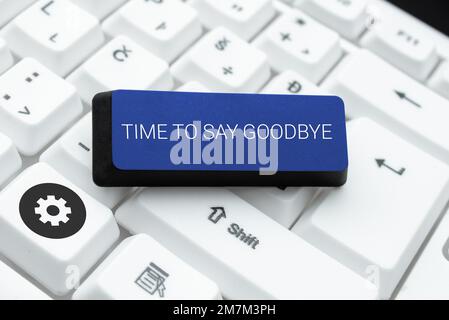 L'écriture à la main signe l'heure de dire Au revoir. Mot pour dire ...