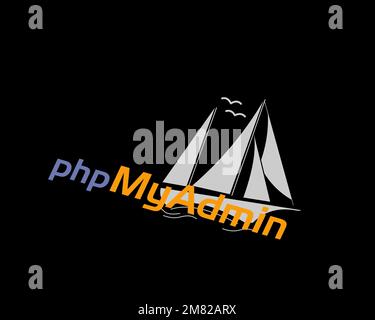 PhpMyAdmin, logo, fond noir Photo Stock - Alamy