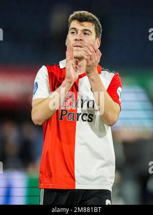 Rotterdam - 12 janvier 2023, Rotterdam - Jacob Rasmussen de Feyenoord ...