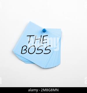 Légende conceptuelle le patron, mot pour une personne qui exerce le ...