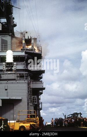 Vue d'un missile aérien roulant (RAM) sur l'île de San Nicolas, Centre ...