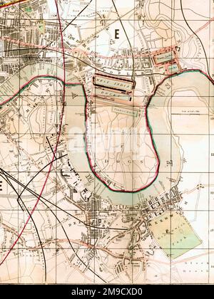 Carte du siècle 19th des quais de Londres, Wapping et Shadwell (extrait ...