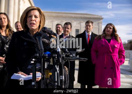 Lawyer Kristen Waggoner of the Alliance Defending Freedom, center ...
