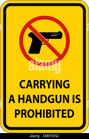 Signe de loi sur les armes à feu le port D'un pistolet est interdit ...
