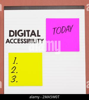 Inspiration montrant Sign Digital Accessibilité, Word écrit sur la ...