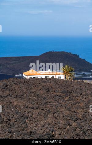 Maison dans le flux de lave, volcan Takogaite de l'éruption de 2021, El ...