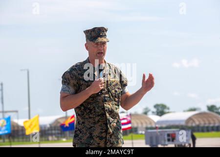 ÉTATS-UNIS Corps de marine. Le colonel Shawn Basco, commandant sortant ...