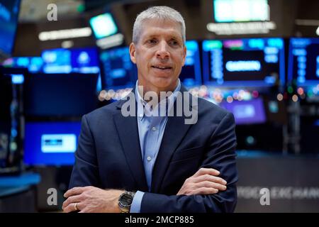 Garmin President & CEO Cliff Pemble poses for photos on the floor of ...