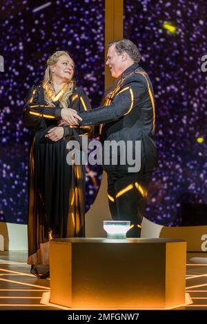 PRODUCTION - 23 janvier 2023, Brandenburg, Cottbus: Lors d'une ...