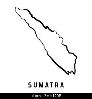 Carte Sumatra. Carte vectorielle vierge de l'île. Bordures de Sumatra ...