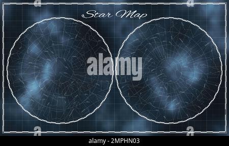 Carte des étoiles très détaillée avec noms de constellations Photo ...