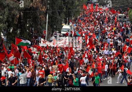 More than 2000 members and supporters of the Lebanese Communist party ...