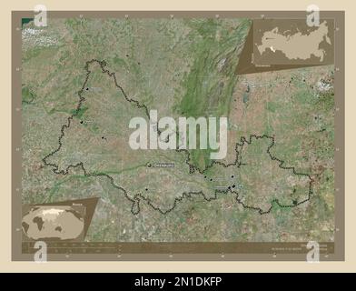 Orenbourg, région de Russie. Carte satellite haute résolution. Lieux ...