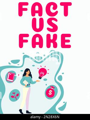 Écriture affichant le texte fait vs faux, Word pour la rivalité ou les ...