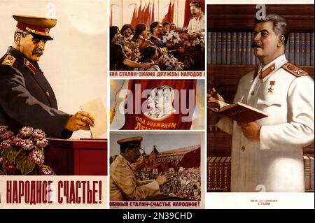 Affiches de propagande stalinienne de l'URSS (CCCP Staline Photo Stock ...