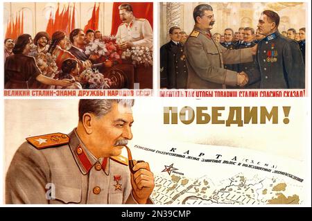 Affiches de propagande stalinienne de l'URSS (CCCP Staline Photo Stock ...