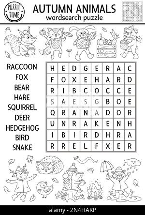 Vector Thanksgiving wordsearch puzzle pour les enfants. Mots croisés ...
