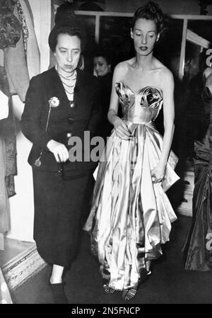 Italian born Elsa Schiaparelli,left, famous French fashion designer ...