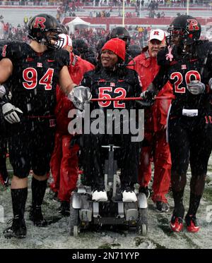 Paralyzed former Rutgers football player Eric LeGrand answers a ...