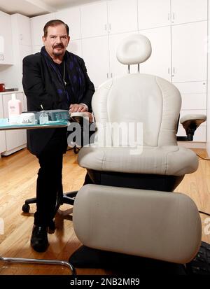 Dermatologist Arnold Klein poses for a portrait in his office in ...