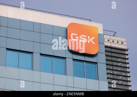 Poznan, Pologne - 16 février 2023 le siège social de GlaxoSmithKline à ...