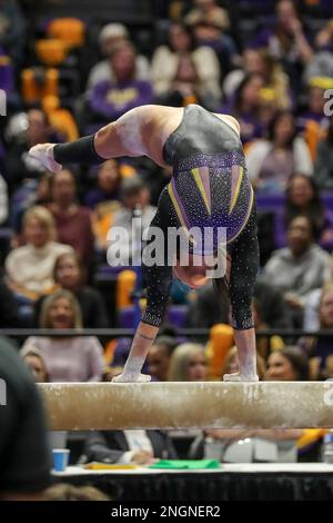 17 février 2023 : le KJ Johnson de LSU est présenté à la foule avant l ...