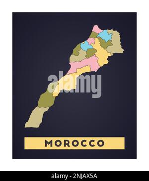 Maroc carte territoire. Drapeau national marocain, illustration ...