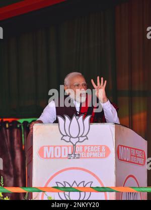 Chumukedima, Inde. 24th févr. 2023. Le Premier ministre indien Narendra ...