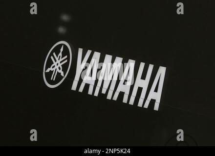 The logo of Yamaha Corporation is seen at Ginza district in Chuo Ward ...