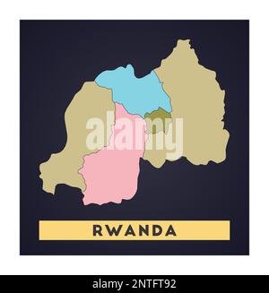 Rwanda carte. Carte du pays rwandais. Noir et blanc Nation rwandaise ...