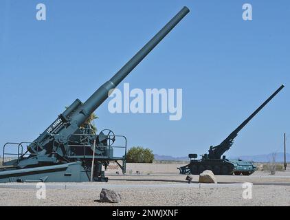 A U.S. Army M107, 175mm, long-range self-propelled gun sits at the ...