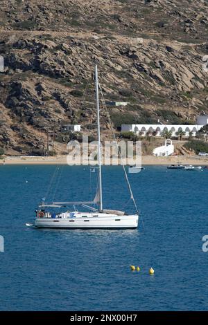 IOS, Grèce : 30 mai 2021 : touristes traînés à travers la mer par un ...