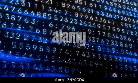 Arrière-plan numérique avec valeurs lumineuses. Mouvement. Code ...