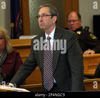 Mason County Prosecutor Paul Spaniola makes his opening statement ...