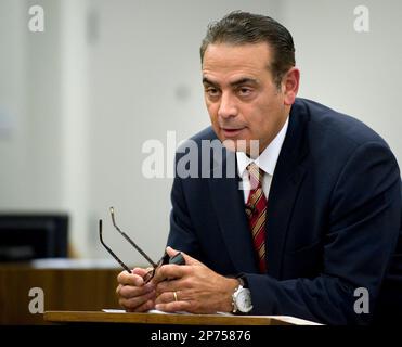 Defense attorney Angelo MacDonald appears in court during former NFL ...